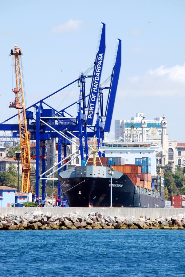 Cargo Operations on a Container Ship Editorial Stock Image - Image of ...