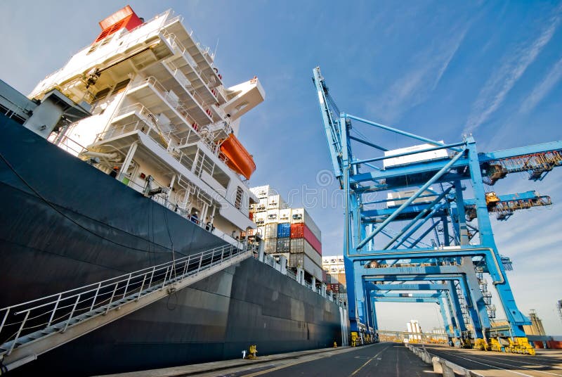Cargo Operations Containership Stock Image - Image of industry ...