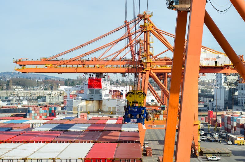 Cargo Operations Ongoing Onboard Supply Vessel Working for Offshore ...