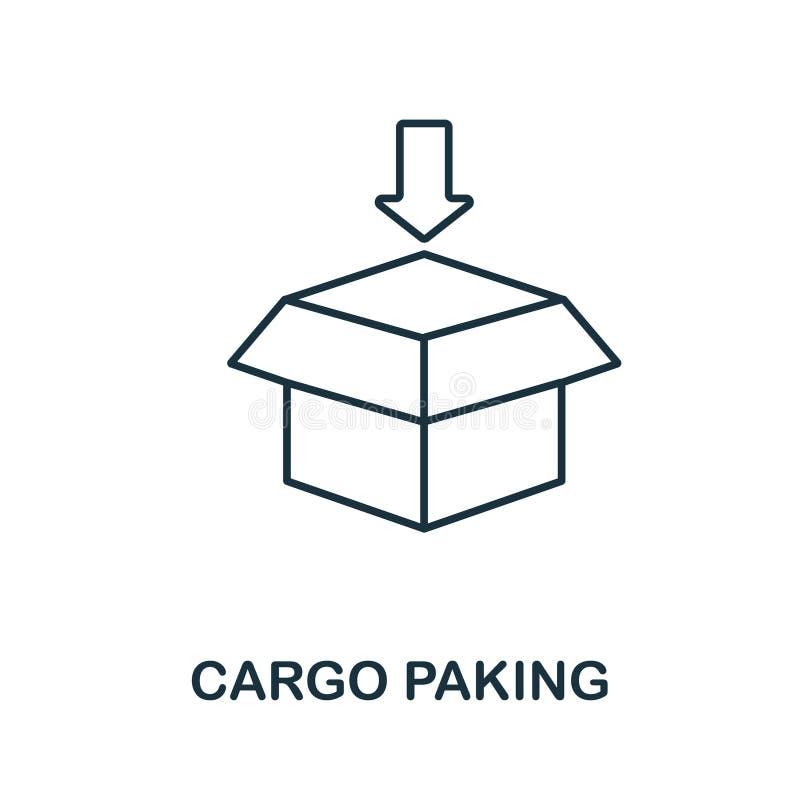 Cargo Line Icon. Monochrome Simple Cargo Outline Icon for Templates ...