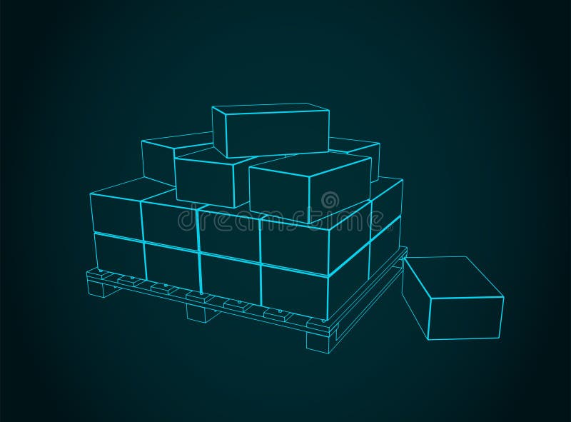 Cargo on Pallet Illustration Stock Vector - Illustration of shipping ...