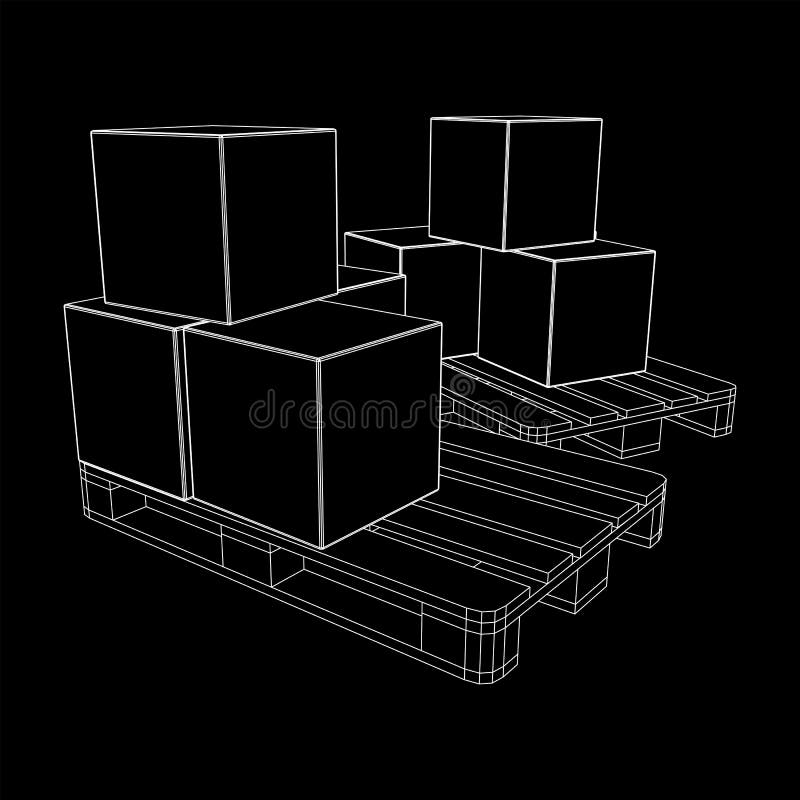Cargo pallet for warehouse stock vector. Illustration of factory ...