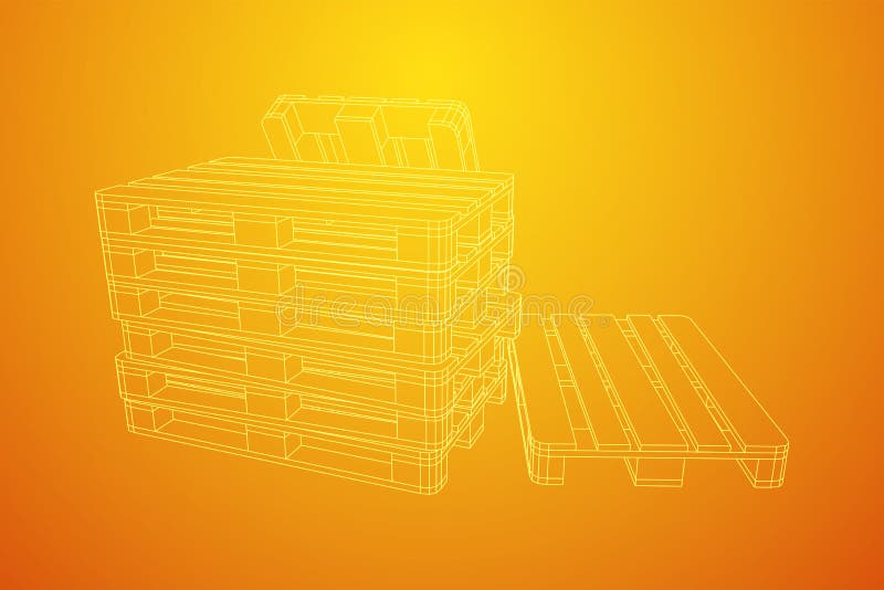 Cargo Pallet for Warehouse Vector Stock Vector - Illustration of pallet ...