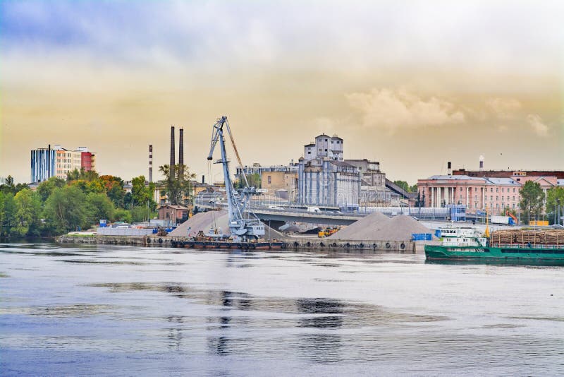 Cargo pier with crane stock image. Image of transportation - 191293961