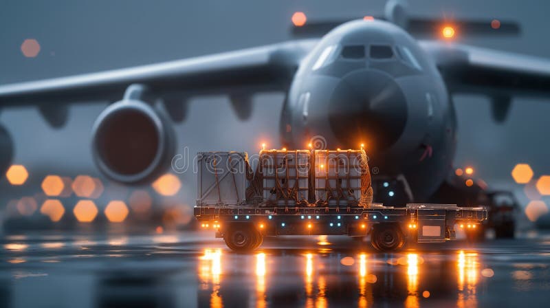 Cargo Pilot Loading Aircraft Focus on, Cargo Transport Ethereal ...