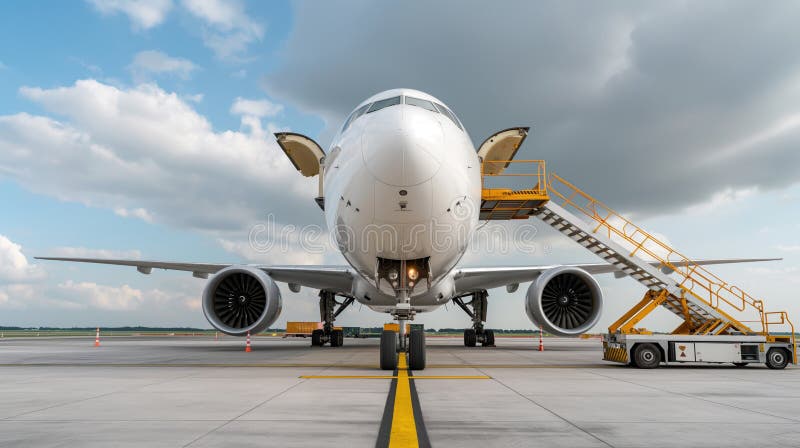 Cargo Plane Being Loaded with Freight Containers, Air Cargo, Logistics ...