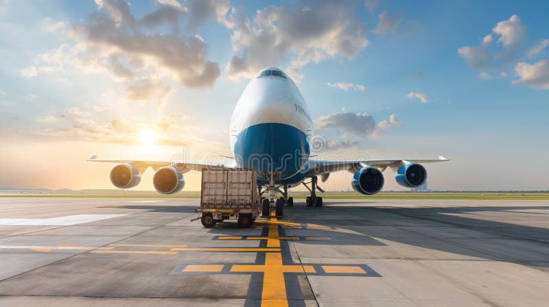 Cargo Plane Being Loaded with Freight Containers, Air Cargo, Logistics ...