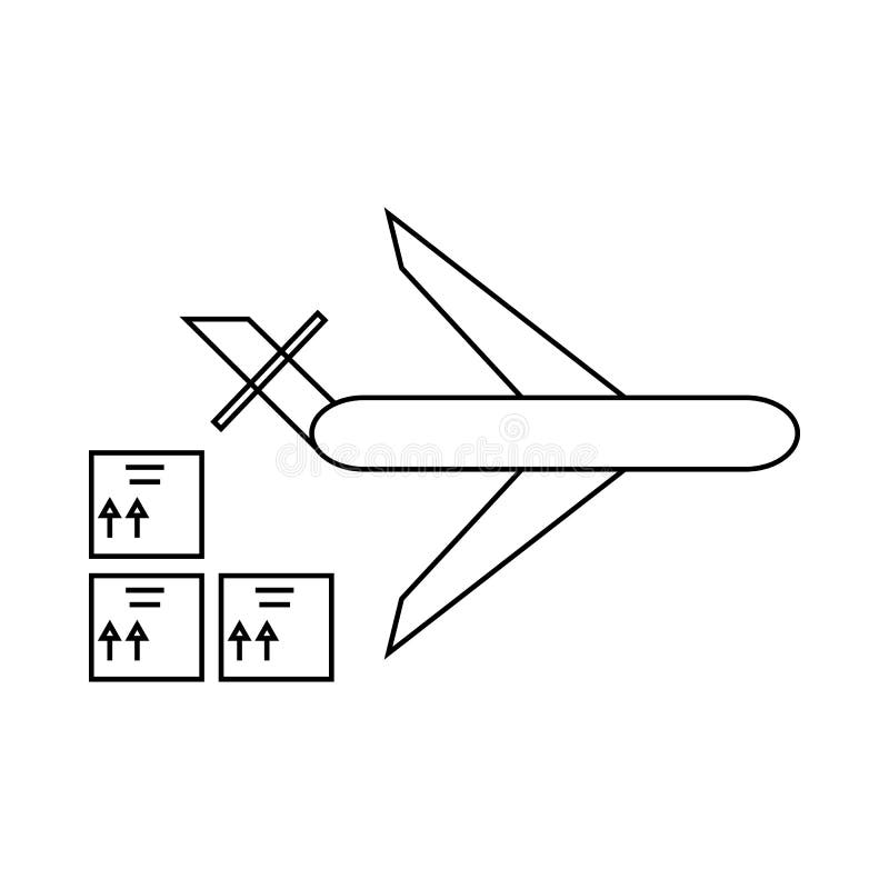 Cargo Plane Icon, Outline Style Stock Vector - Illustration of isolated ...