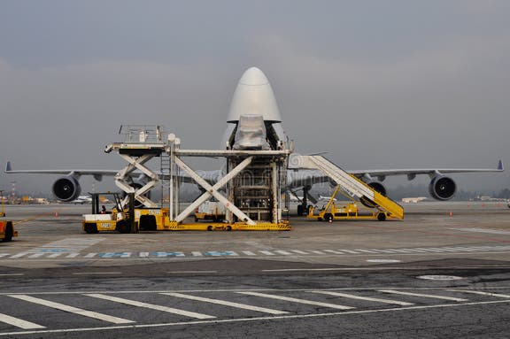 Cargo plane loading stock image. Image of heavy, nose - 29424017