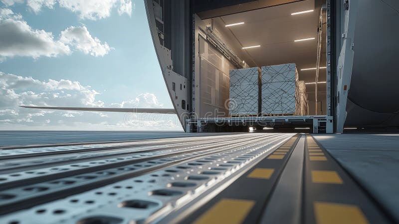 Cargo Plane Loading Freight in 8K Resolution 3D Render Stock ...