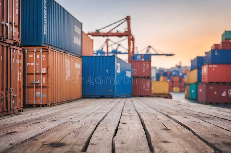 The Cargo Platform of the Seaport with Containers for Cargo Stock ...