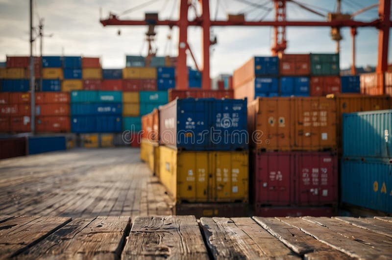 The Cargo Platform of the Seaport with Containers for Cargo Stock ...