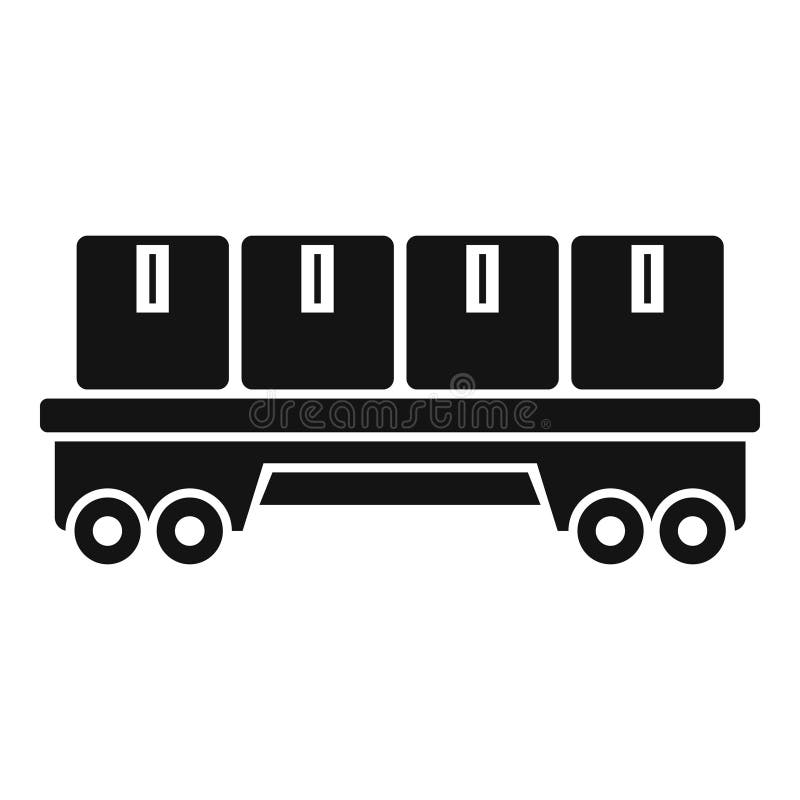 Cargo Platform Transporting Four Boxes on Wheels Stock Vector ...