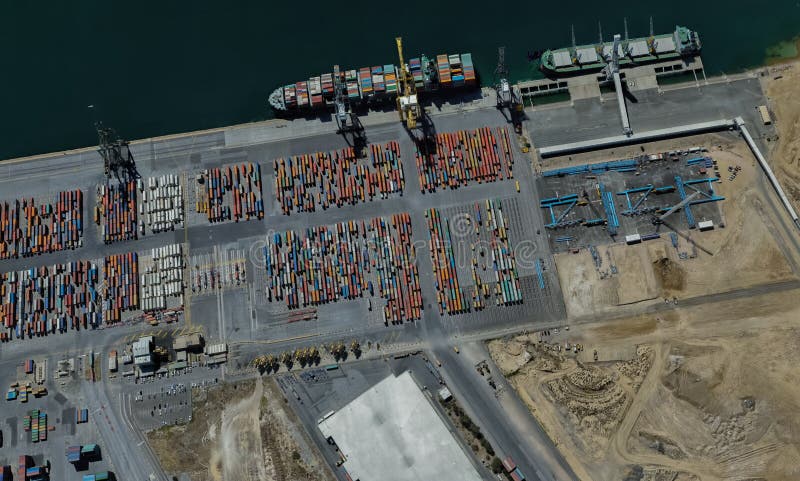 Cargo Port of Adelaide, Australia on the Gulf of St. Vincent Stock ...