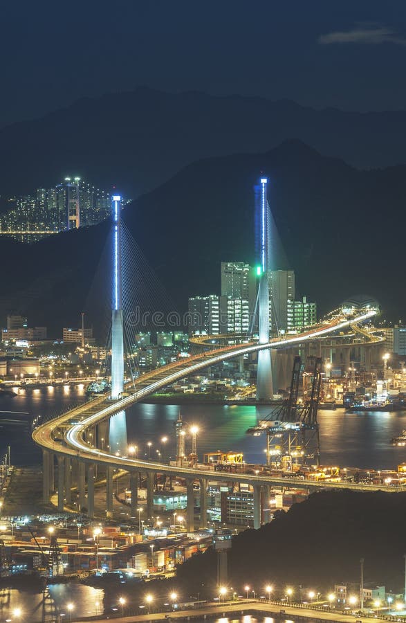 Cargo port and bridge stock image. Image of cargo, bridge - 83847319