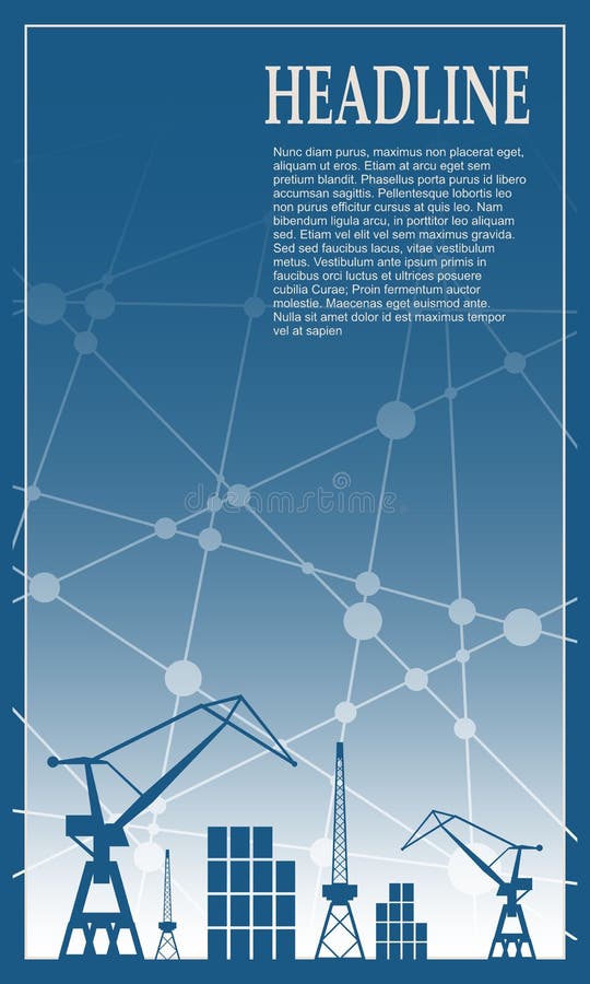 Cargo Port. Brochure Design Template. Stock Vector - Illustration of ...