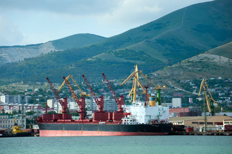Cargo Port at Novorossiysk. Russia Stock Photo - Image of pipe ...