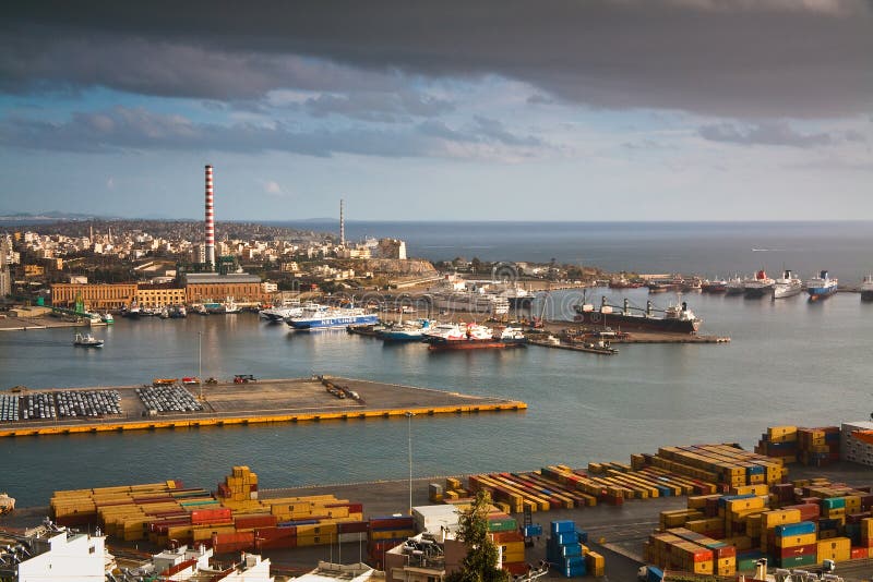 Greece, Cargo Ships stock image. Image of import, greece - 11977133