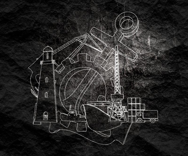 Cargo port concept stock illustration. Illustration of commercial ...