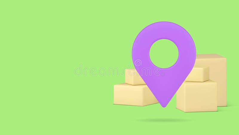 Cargo Postal Parcel Delivery Service Map Navigation Banner Copy Space ...