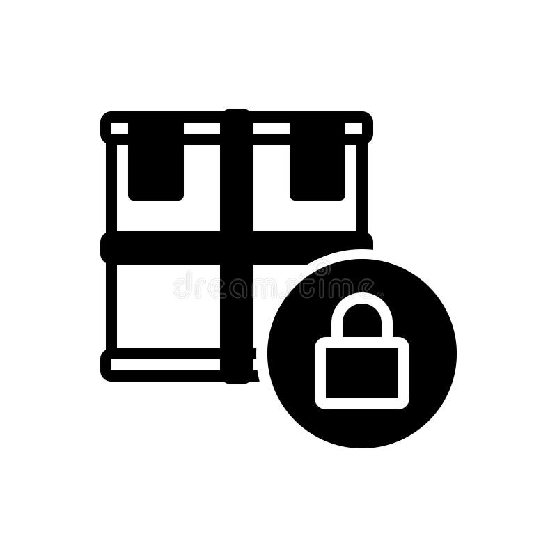 Black Solid Icon for Cargo Protection, Box and Delivery Stock ...