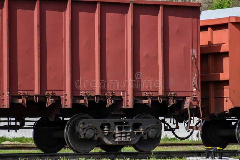 Cargo Railroad Car on the Station Tracks Stock Photo - Image of ...