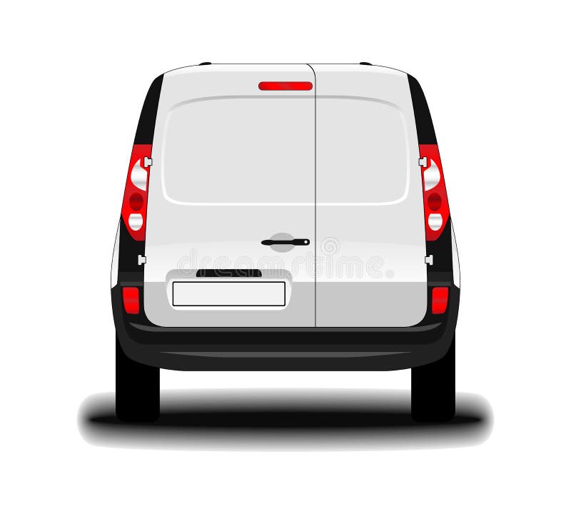 Cargo realistic van. stock vector. Illustration of door - 107882892