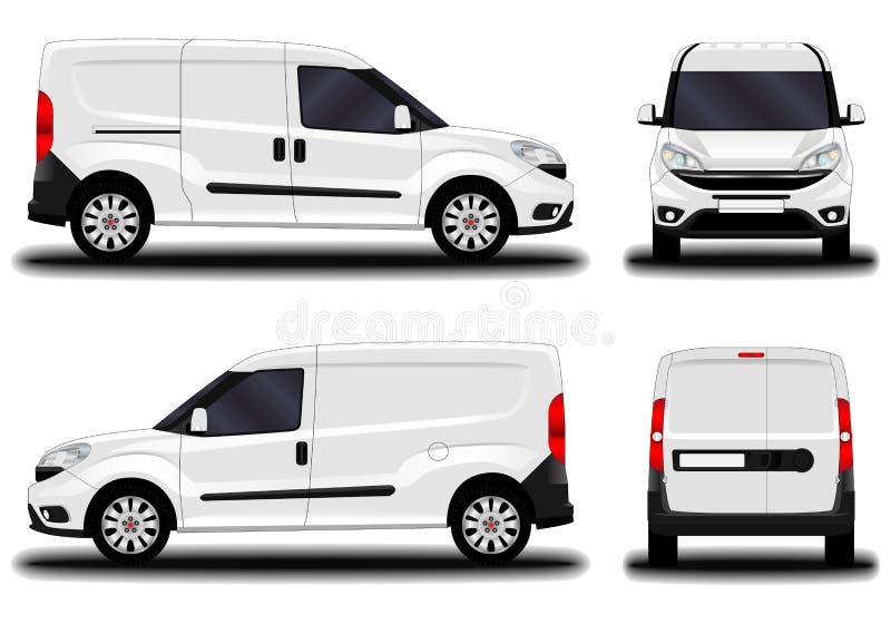 Cargo realistic van. stock illustration. Illustration of template ...