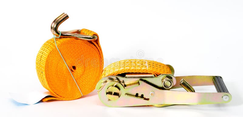 Ratchet Straps for Cargo Load Control. Cargo Restraint Strap Stock ...