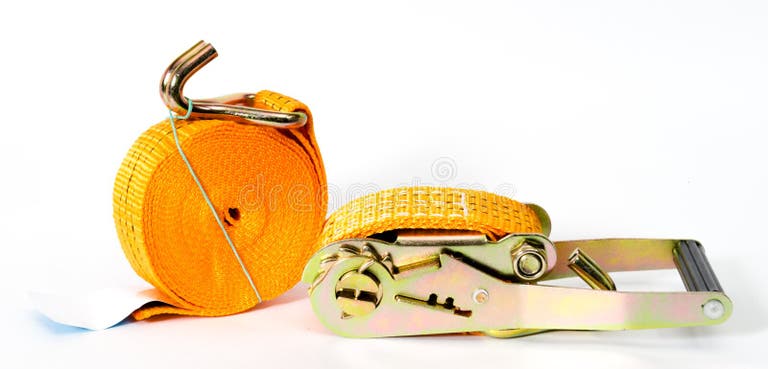 Ratchet Straps for Cargo Load Control. Cargo Restraint Strap Stock ...