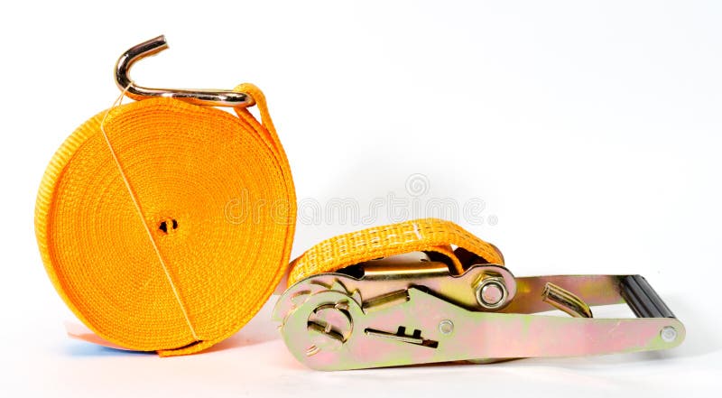 Ratchet Straps for Cargo Load Control. Cargo Restraint Strap Stock ...
