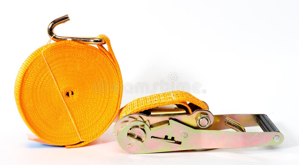Ratchet Straps for Cargo Load Control. Cargo Restraint Strap Stock ...