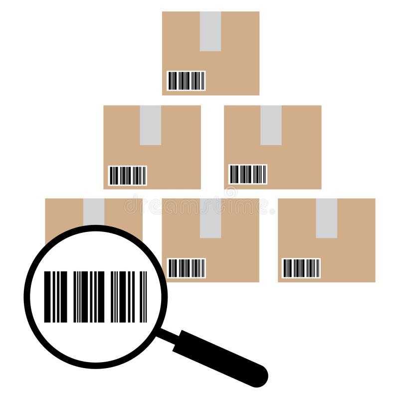 Cargo Scanning Icon. Inventory Control Sign. Checking Boxes Symbol ...