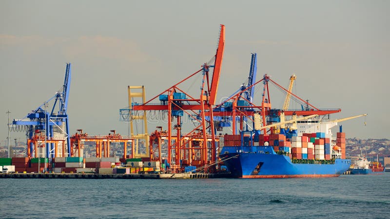 Cargo Sea Port. Sea Cargo Cranes. Sea. Container Ship. Stock Image ...