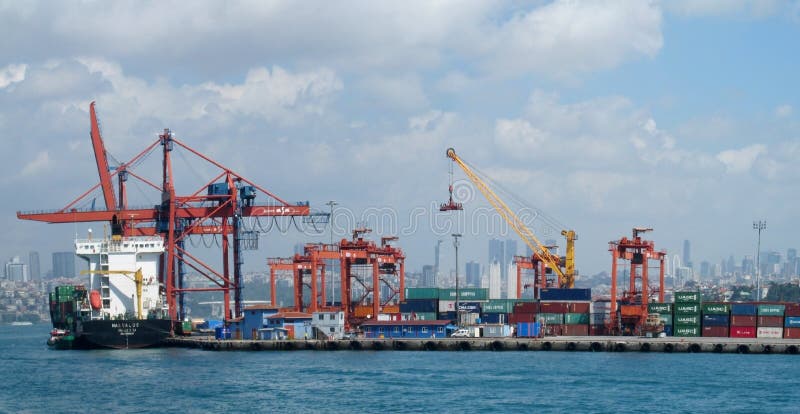 Cargo sea port ships editorial photo. Image of commerce - 95108166