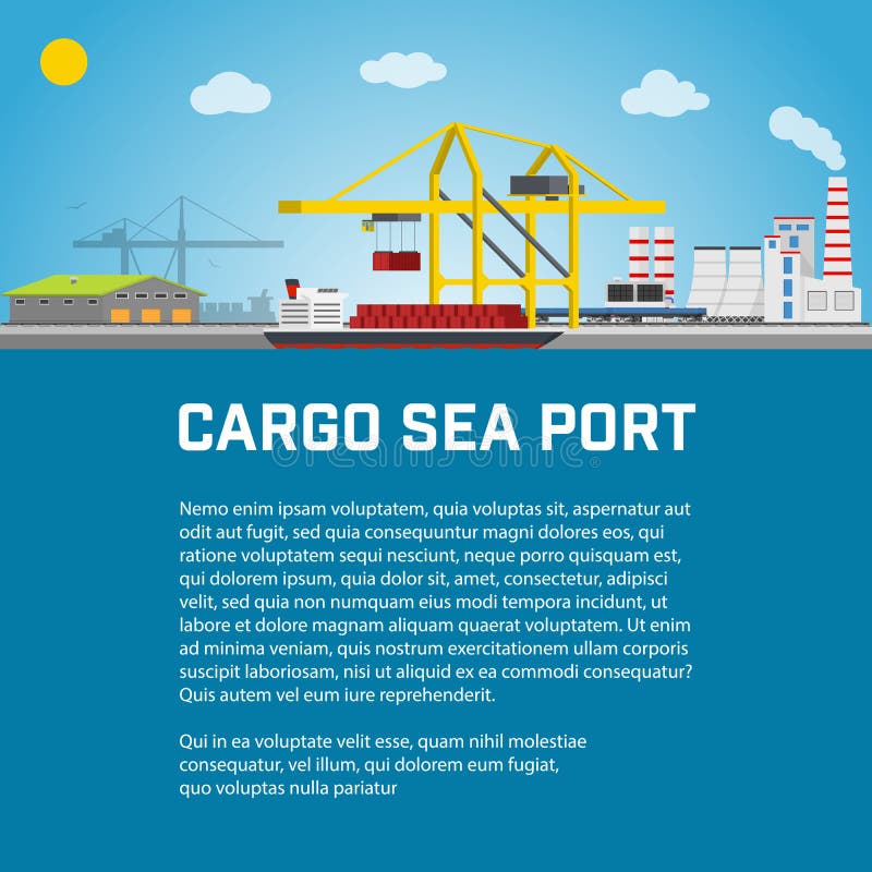 Cargo Sea Port, Unloading of Containers from the Container Carrier ...