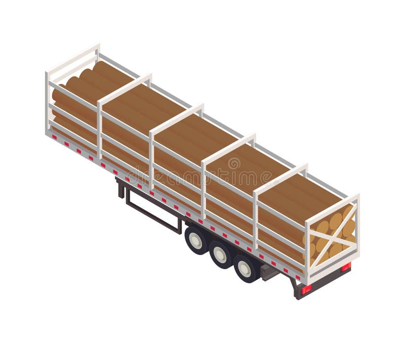 Timber Lorry Truck Composition Stock Illustration - Illustration of ...