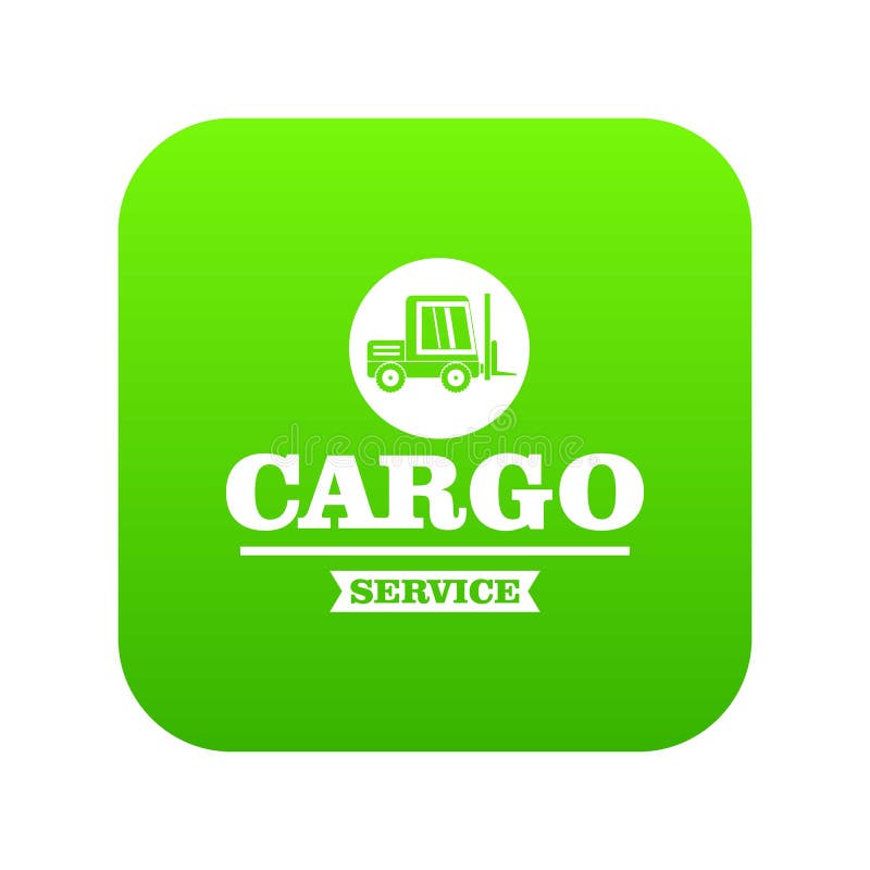 Cargo Service Icon Green Vector Stock Vector - Illustration of ...