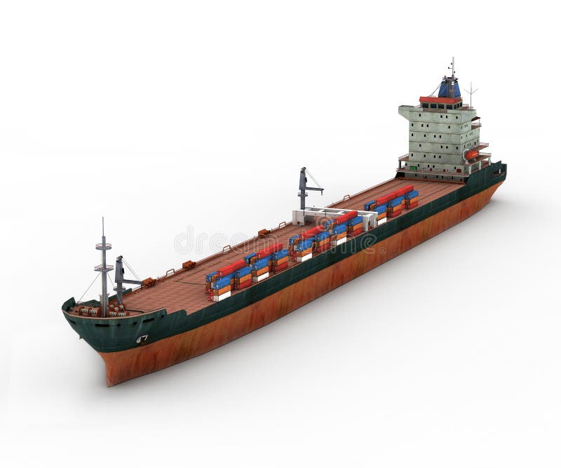 Container Cargo Ship in the Ocean Icon. Vector Stock Vector ...
