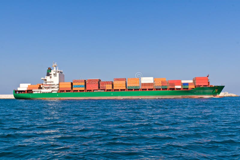 Cargo Ship Full of Containers Stock Photo - Image of carrier, cargo ...