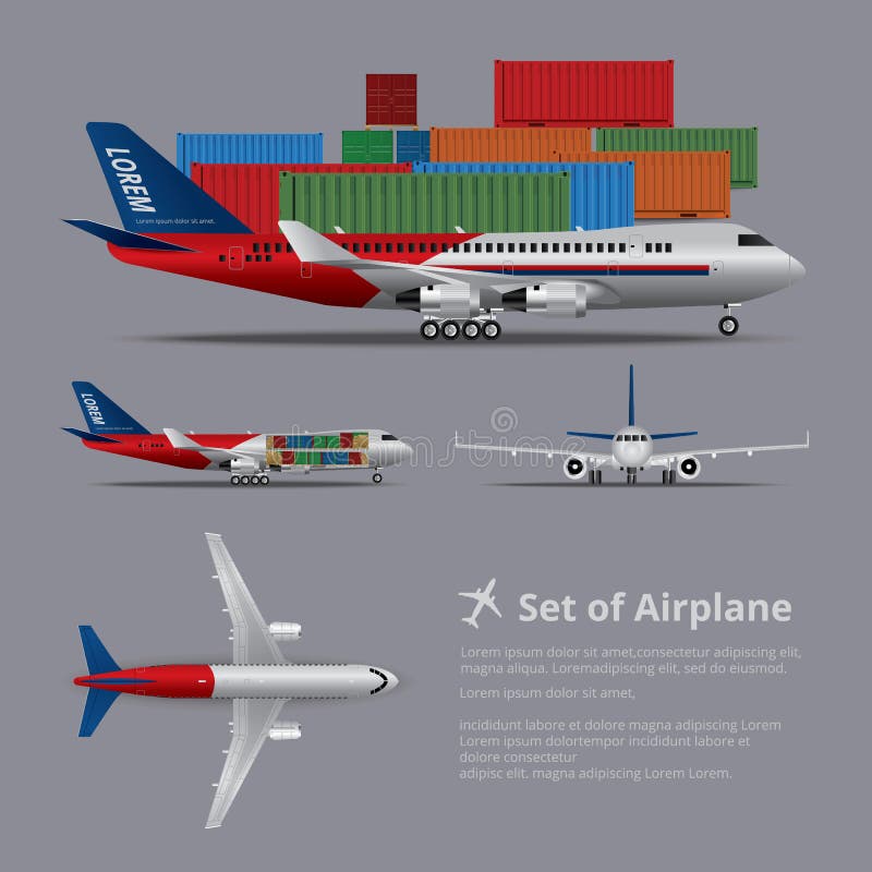 Cargo Ship Airplane Isolated Stock Vector - Illustration of ...