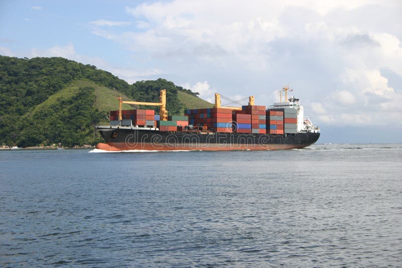 Cargo Ship Arriving stock photo. Image of port, industries - 14613096