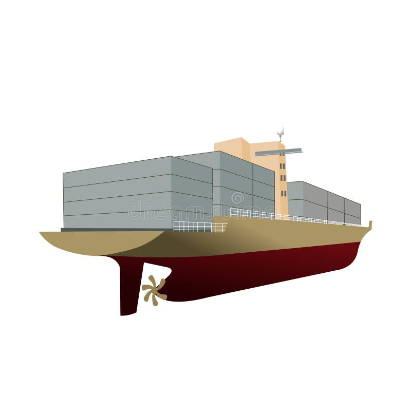 Cargo ship stock illustration. Illustration of steamboat - 81748724
