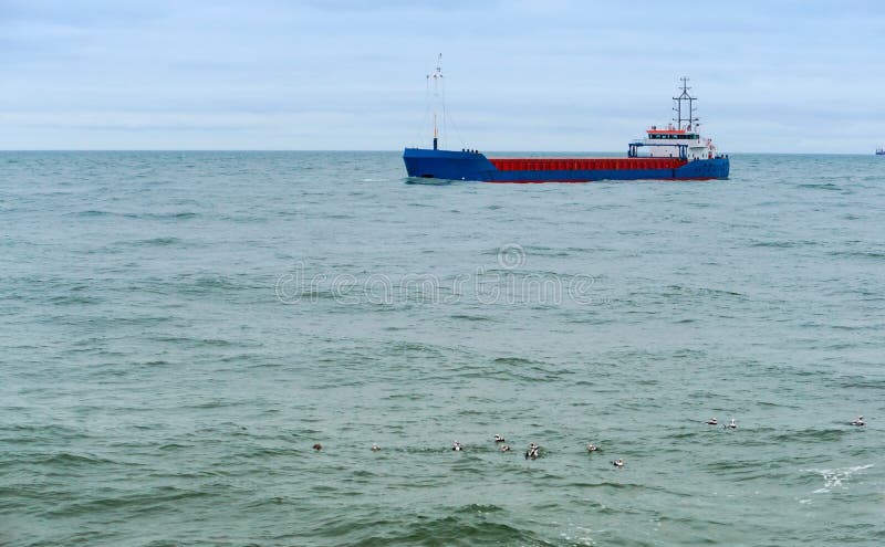 Cargo Ship, Baltic Sea, Empty Container Ship Stock Image - Image of ...