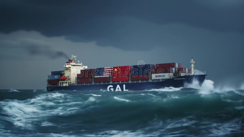 Cargo Ship Braving a Tempestuous Sea Under a Dramatic Sky: a Visual ...