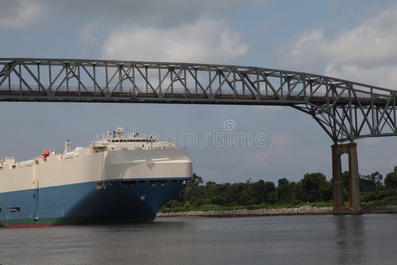 Cargo ship C&D Canal stock image. Image of robincoventry - 56611759