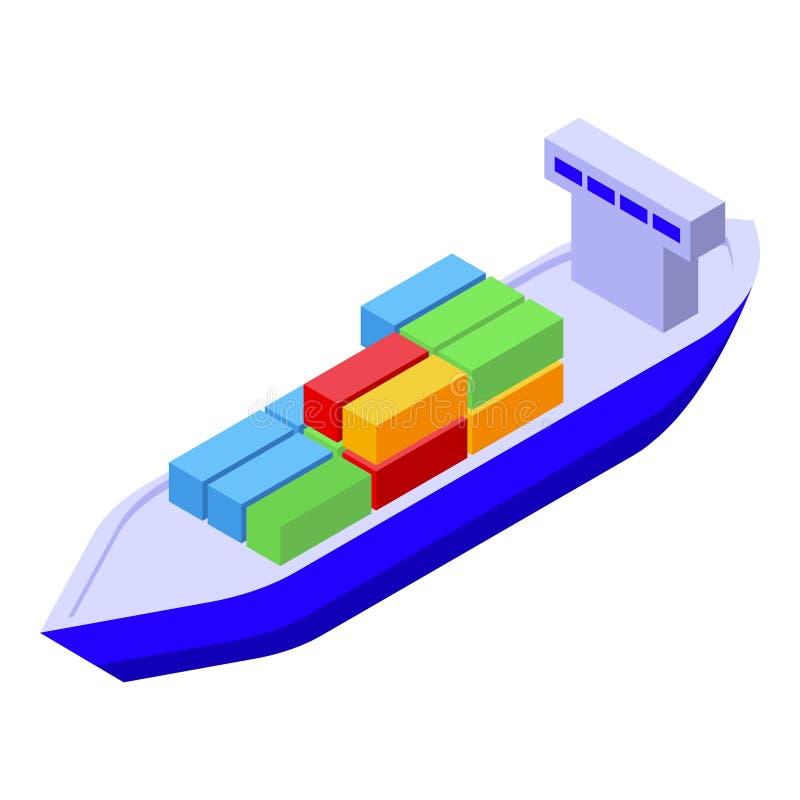 Colorful Intermodal Containers Isometric Illustration Stock ...