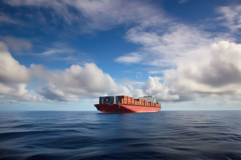 Cargo Ship Carrying a Container for Importing Export Goods To a Client ...