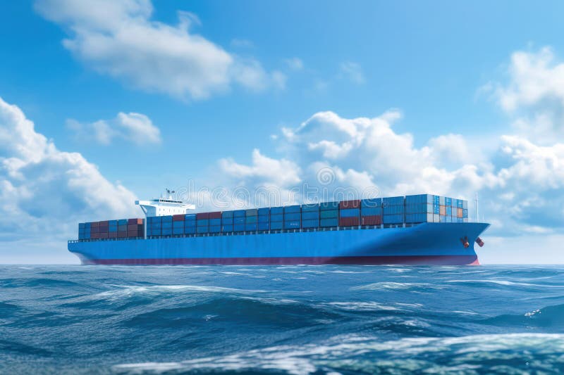 Cargo Ship Carrying a Container for Importing Export Goods To a Client ...
