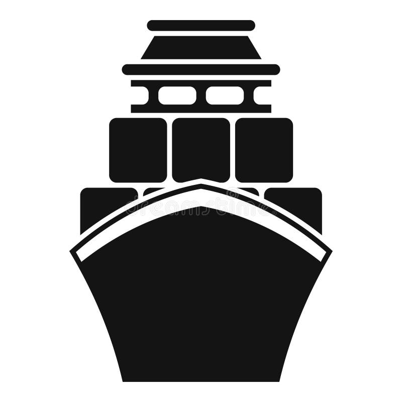 Cargo Ship Carrying Goods in Containers Front View Icon Stock Vector ...